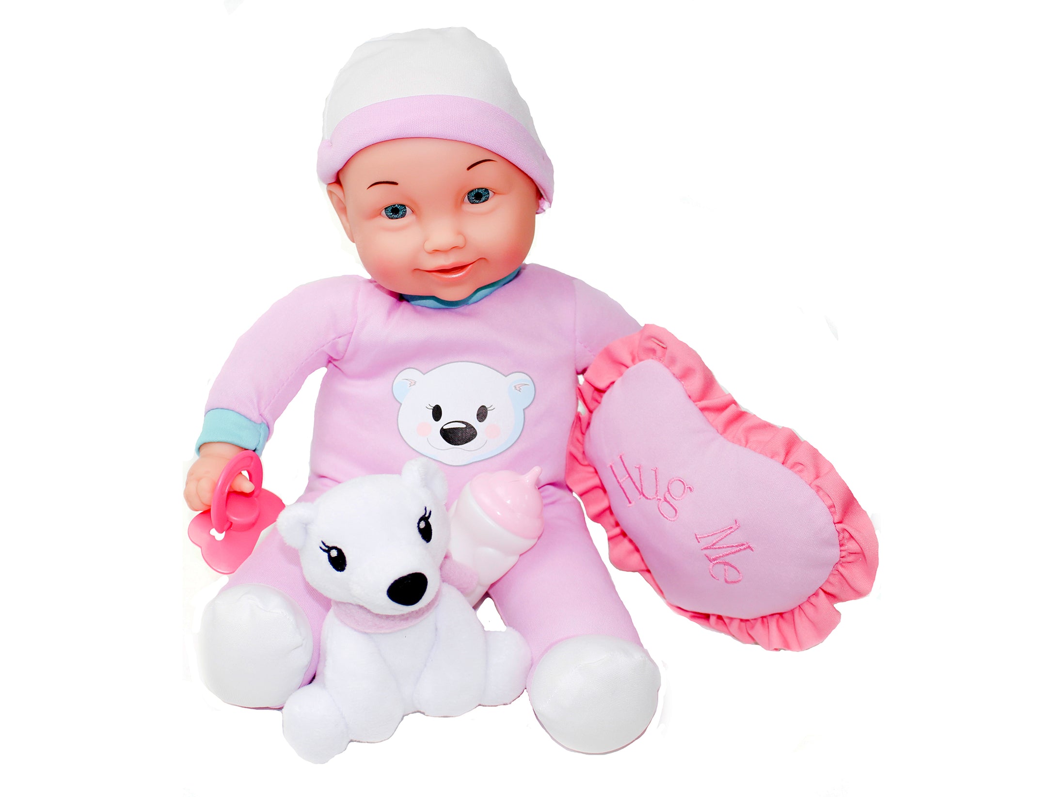 Baby First Born 14'' Doll & Stuffed Animal Doll Set — Uneeda Doll