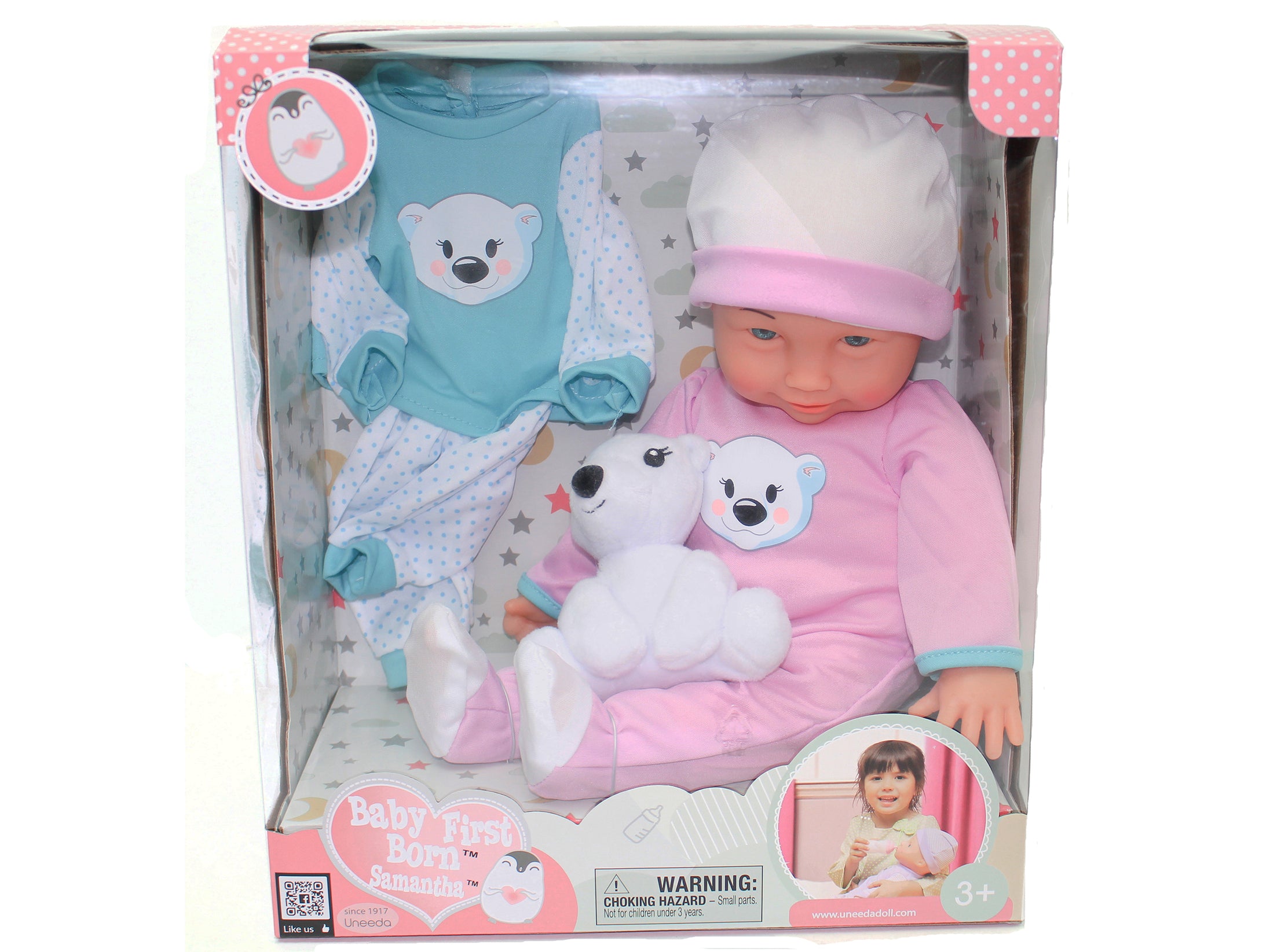 Baby First Born 14'' Doll & Stuffed Animal Doll Set — Uneeda Doll